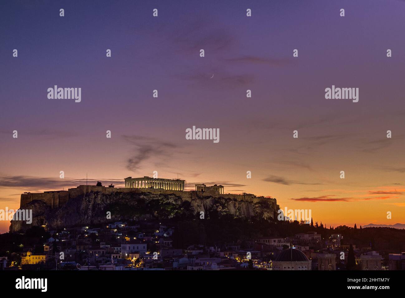 Acropolis in Athens during golden hour Stock Photo - Alamy