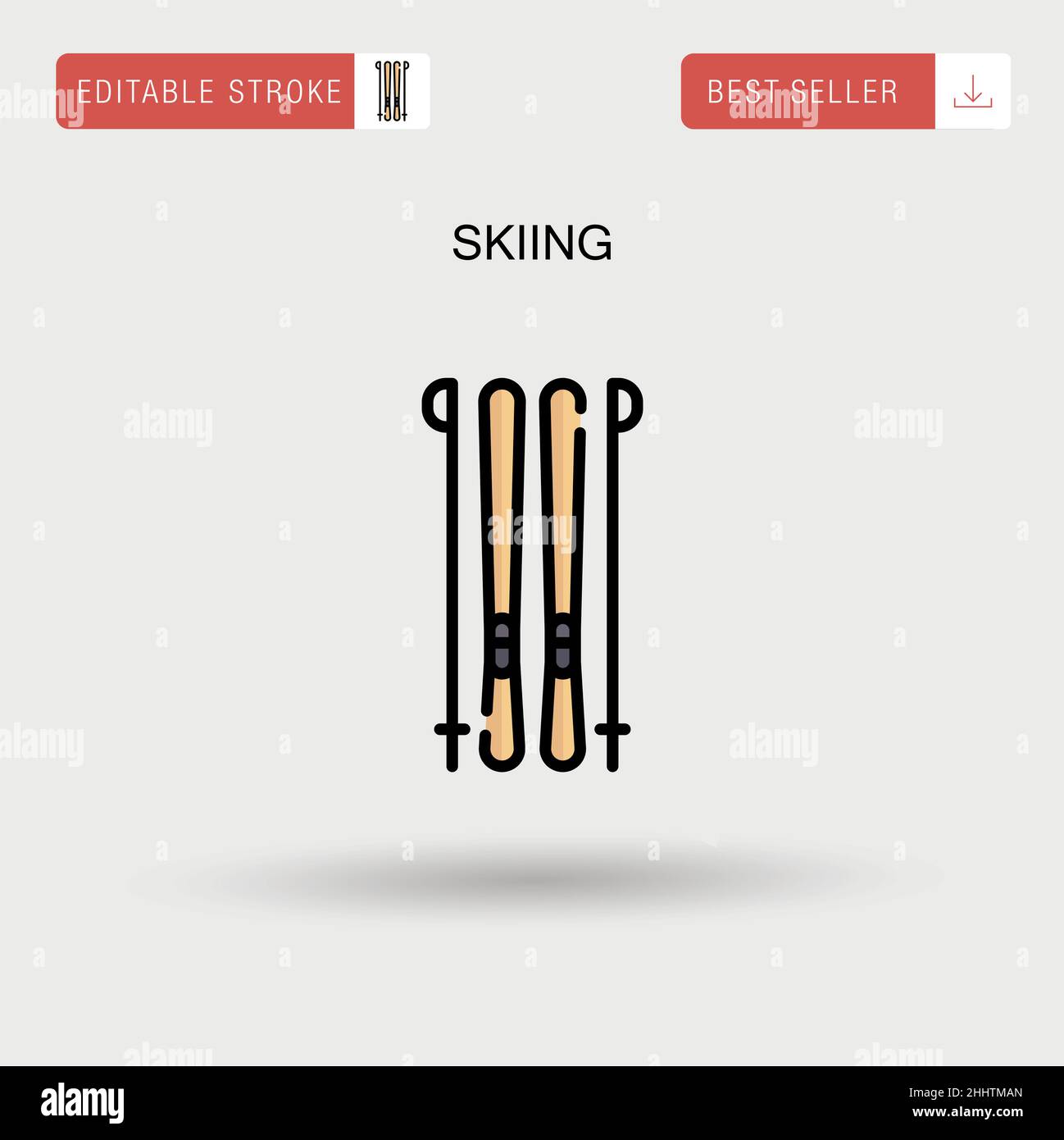 Skiing Simple vector icon Stock Vector Image & Art - Alamy