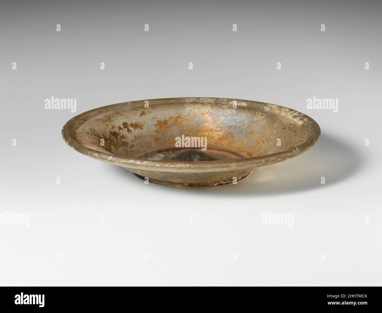 Glass dish 3rd–4th century A.D. Roman Colorless.Tubular rim, flaring up ...