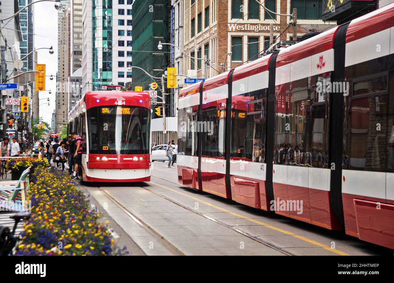Toronto, Canada - 06 09 2018: A new Bombardier-made TTC streetcars on ...