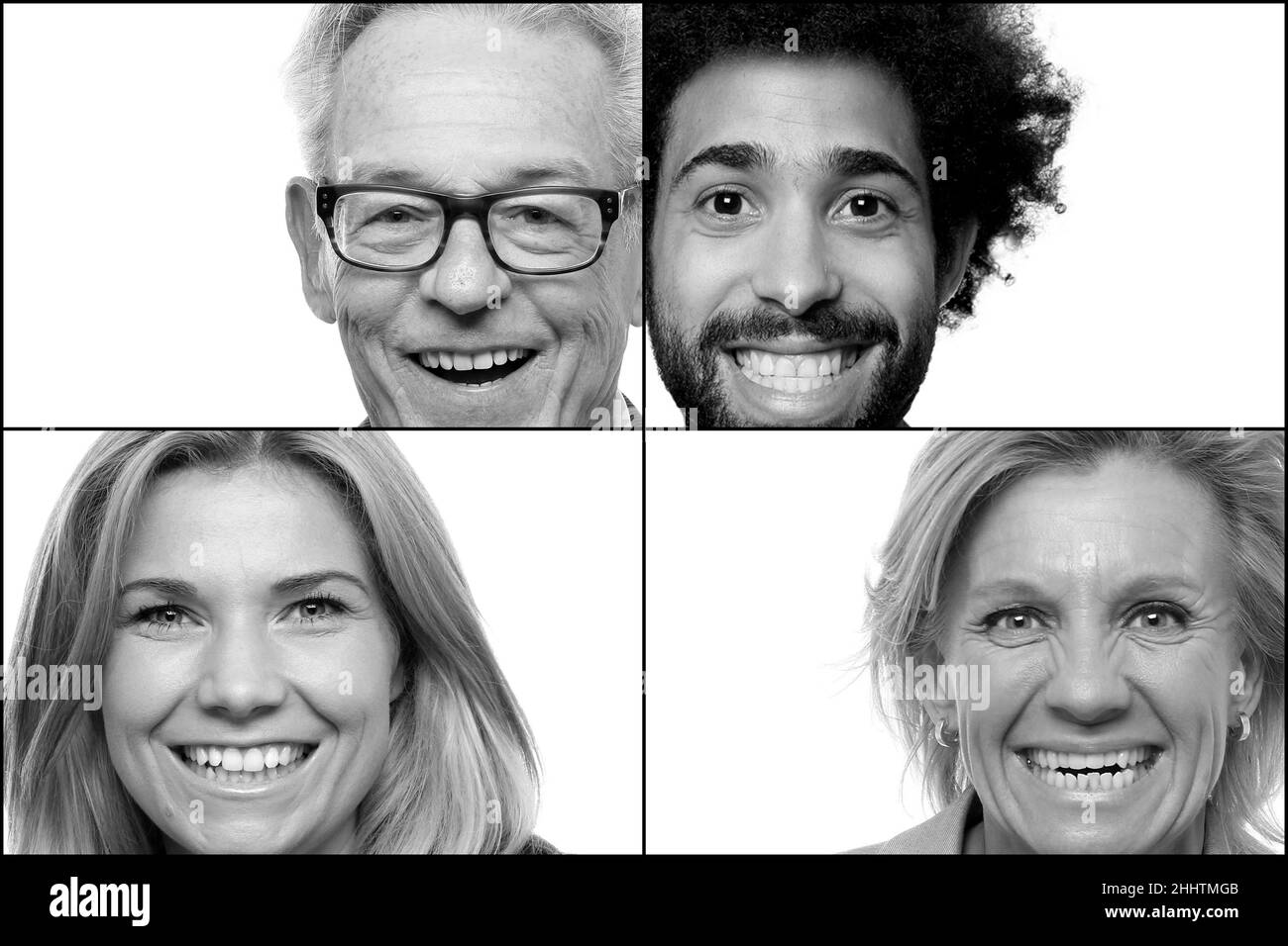 Group of people in a collage Stock Photo - Alamy