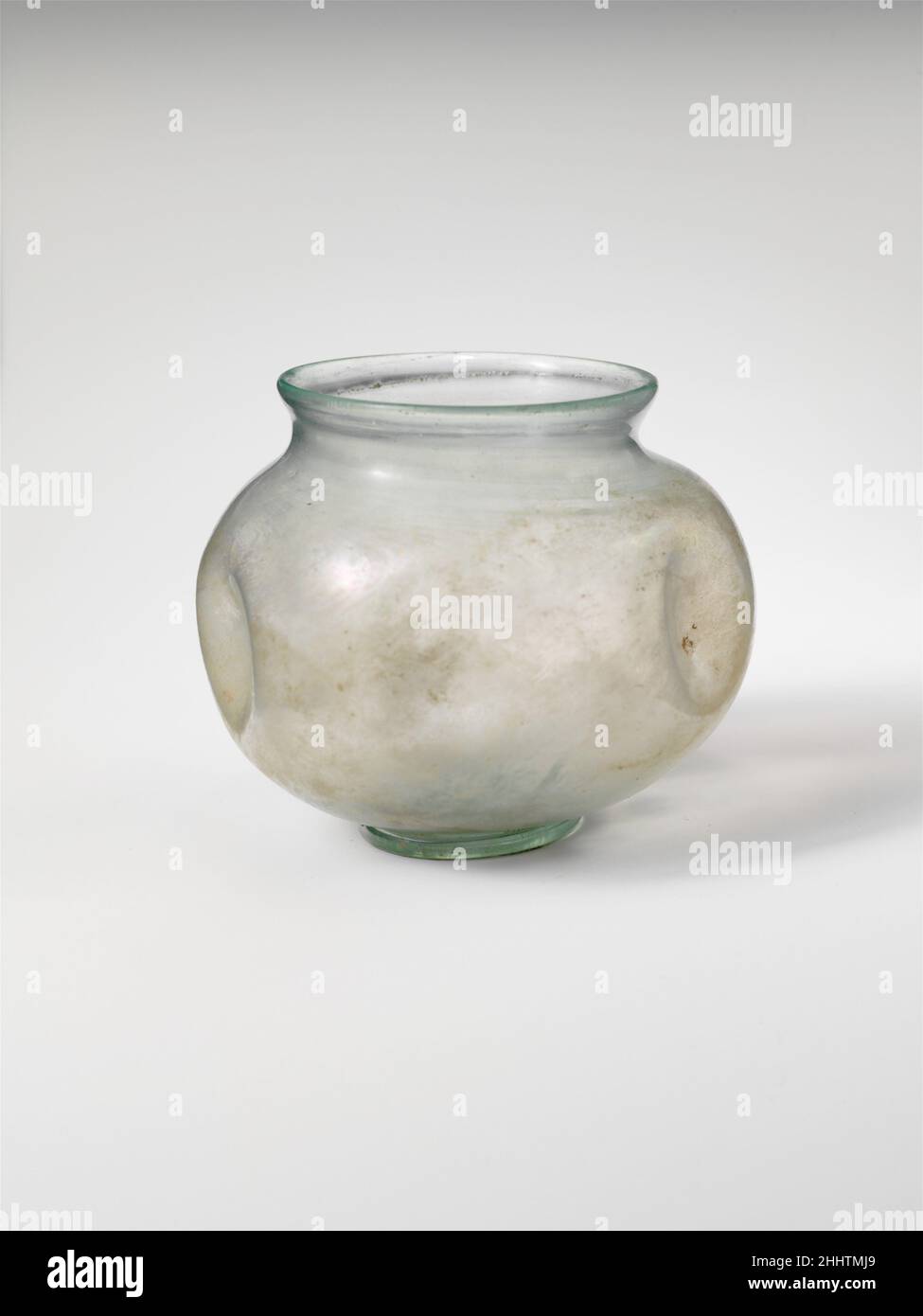 Glass jar 2nd–3rd century A.D. Roman Translucent blue green.Outsplayed ...