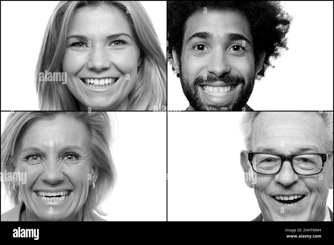 Group of people in a collage Stock Photo - Alamy