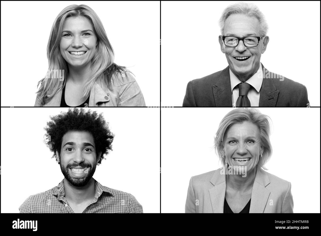 Group of people in a collage Stock Photo - Alamy