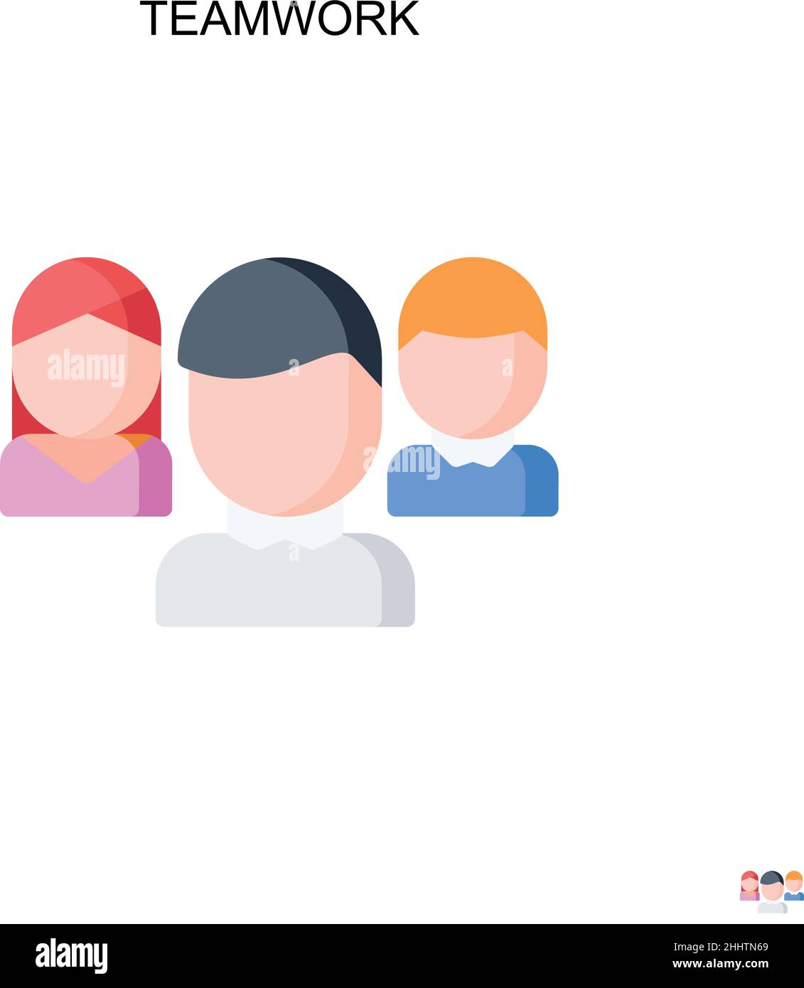 Teamwork Simple vector icon.Perfect color modern pictogram on editable ...
