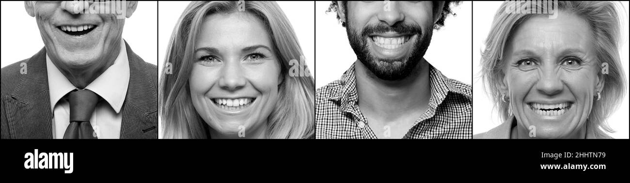 Group of people in a collage Stock Photo - Alamy