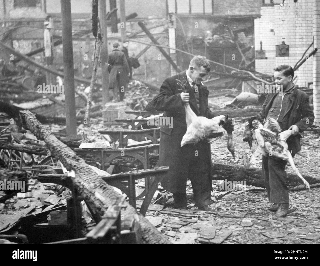 Remains of Liverpool Market after raid during night of Saturday 20th ...