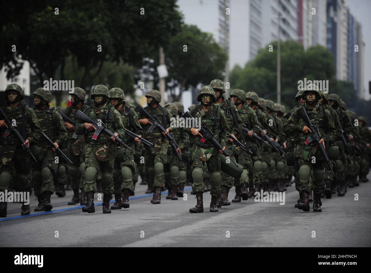 Military parade on Independence Day. Brazilian armed forces special ...