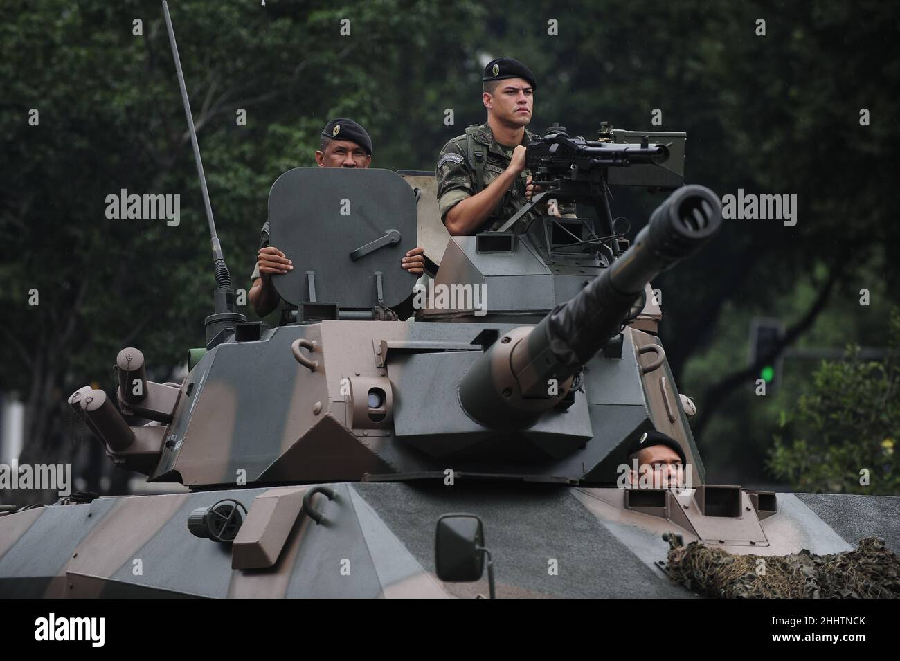 Military parade on Independence Day. Brazilian armed forces tank ...