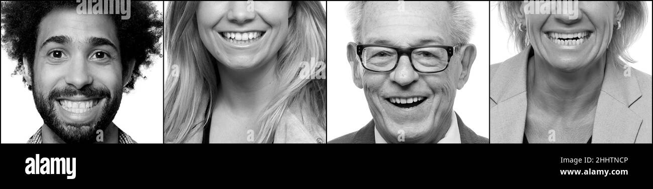 Group of people in a collage Stock Photo - Alamy