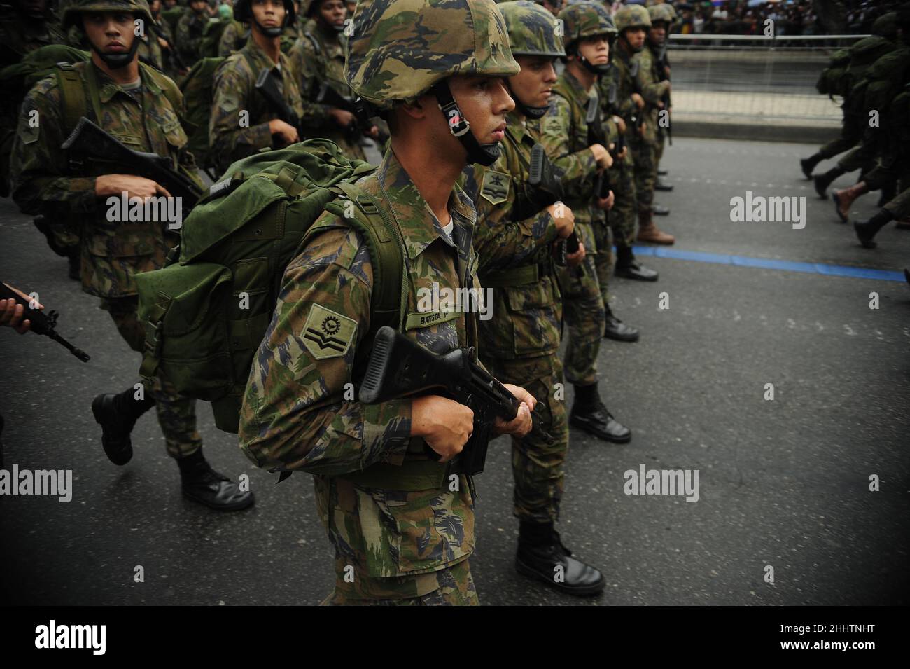 Military parade on Independence Day. Brazilian armed forces special ...