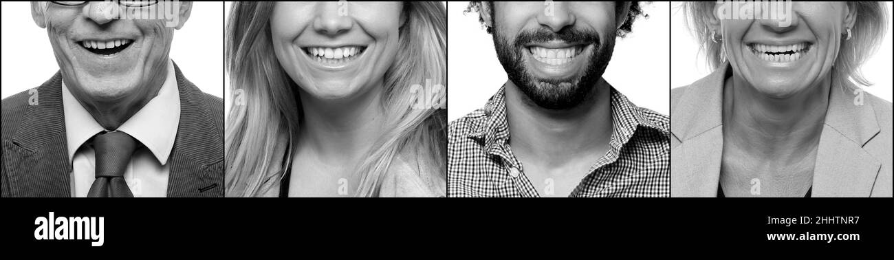 Group of people in a collage Stock Photo - Alamy