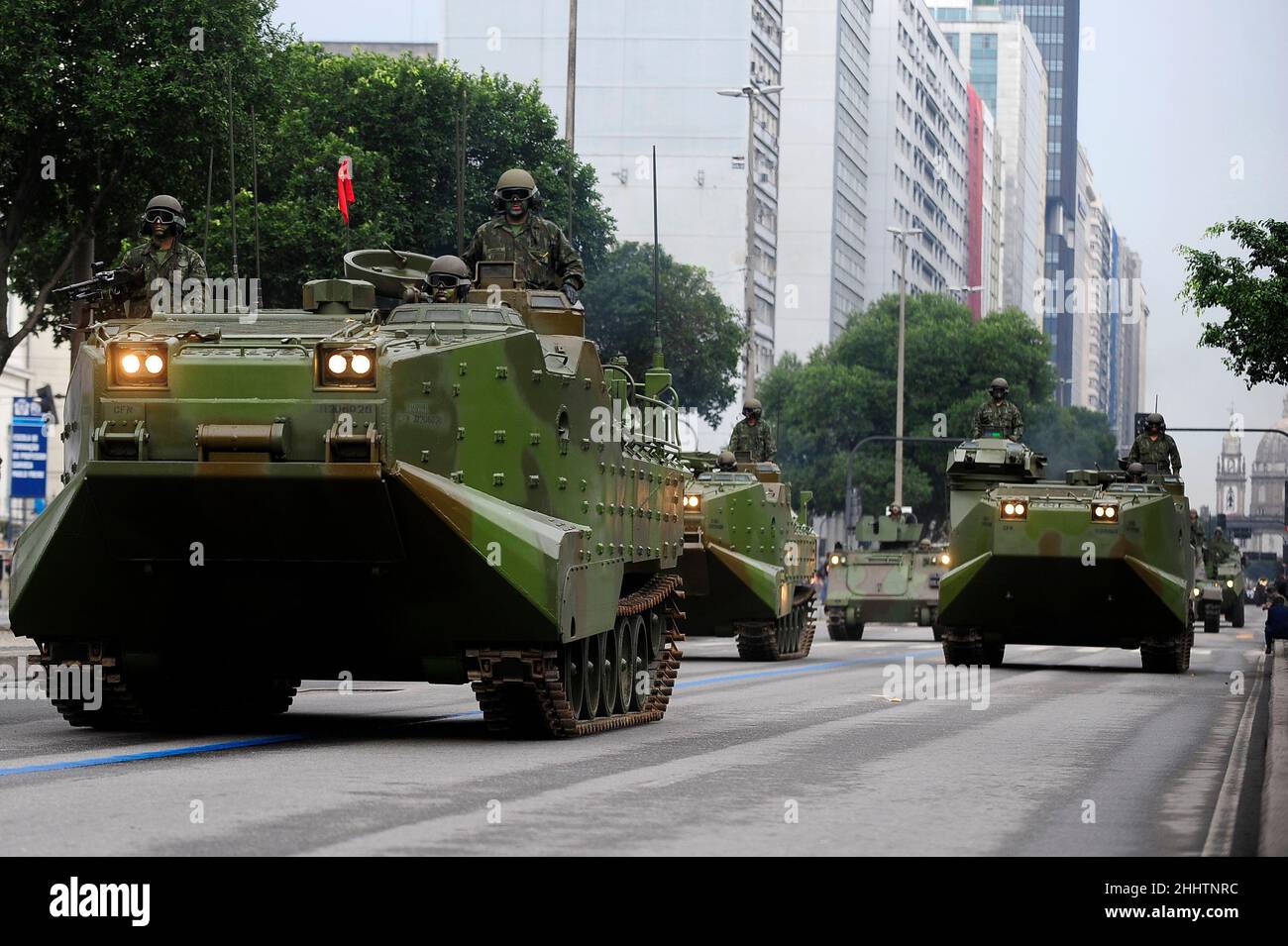 Military parade on Independence Day. Brazilian armed forces tank ...
