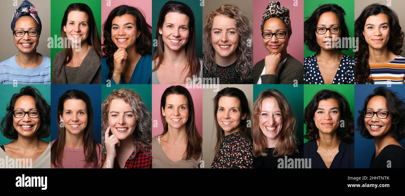 Group of beautiful people in a collage Stock Photo - Alamy