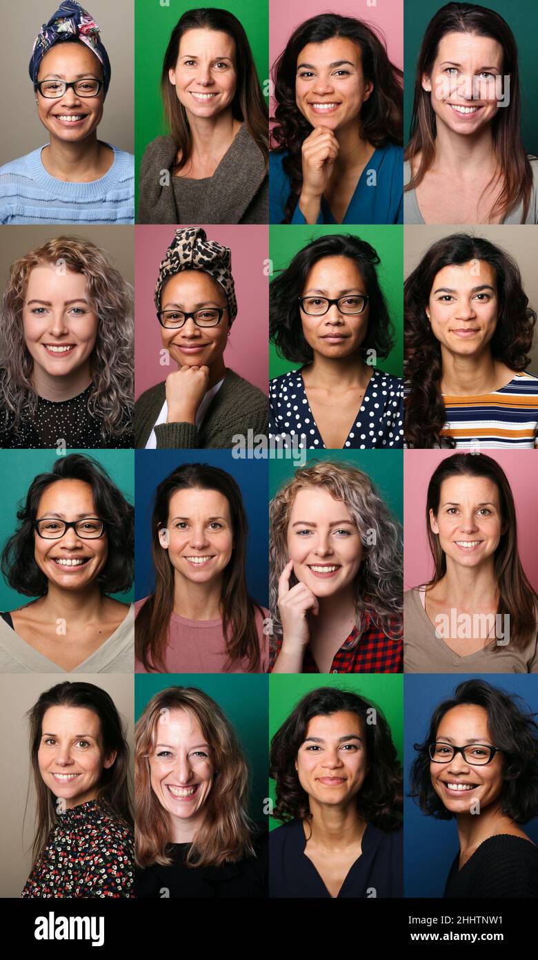 Group of beautiful people in a collage Stock Photo - Alamy