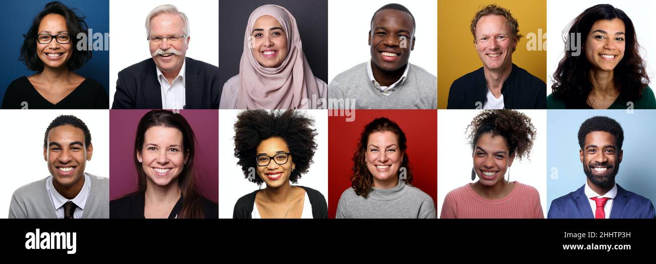Group of beautiful people in a collage Stock Photo - Alamy