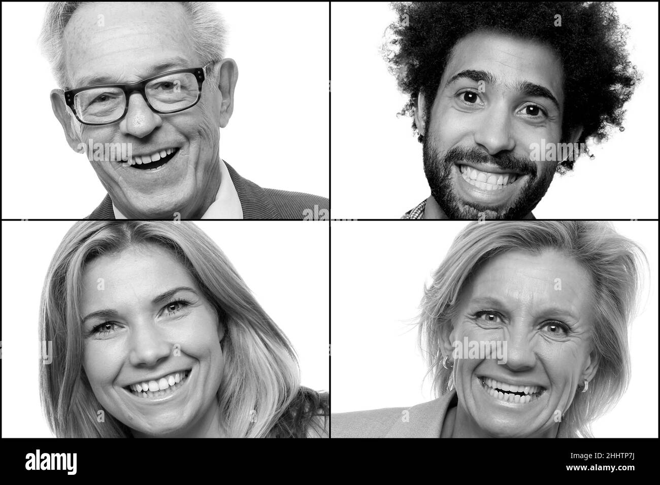 Group of people in a collage Stock Photo - Alamy
