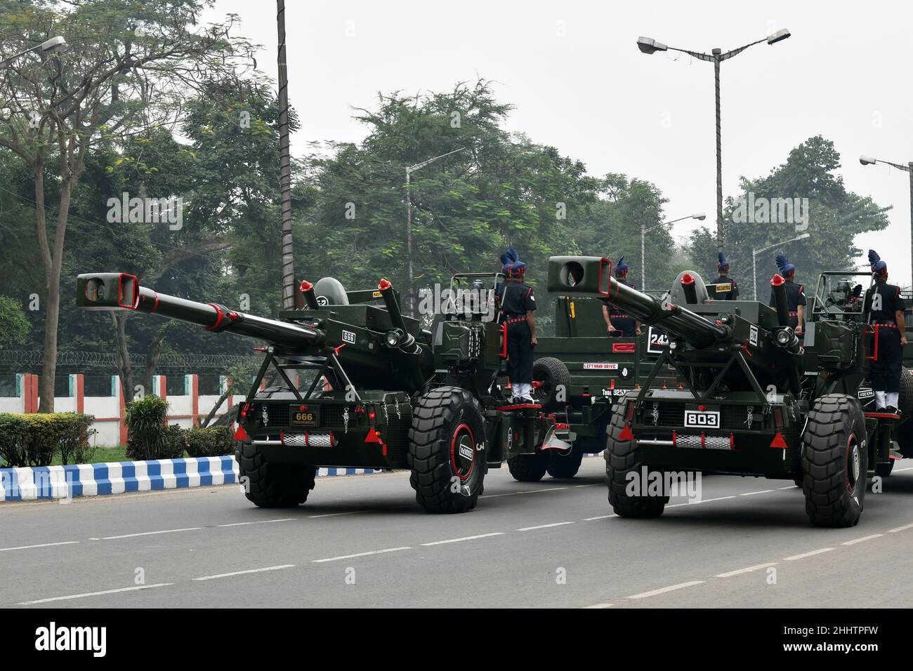January 24, 2022, kolkata, West Bengal, India: An Indian army bofors ...