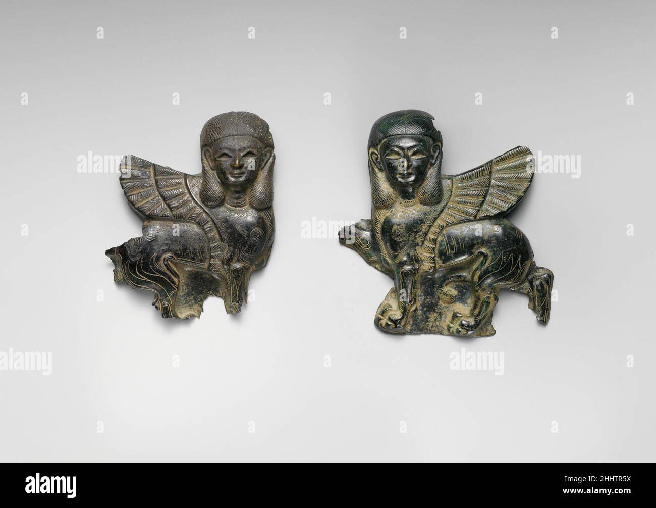 Plaque in the form of a sphinx ca. 8th century B.C. Hammered from ...