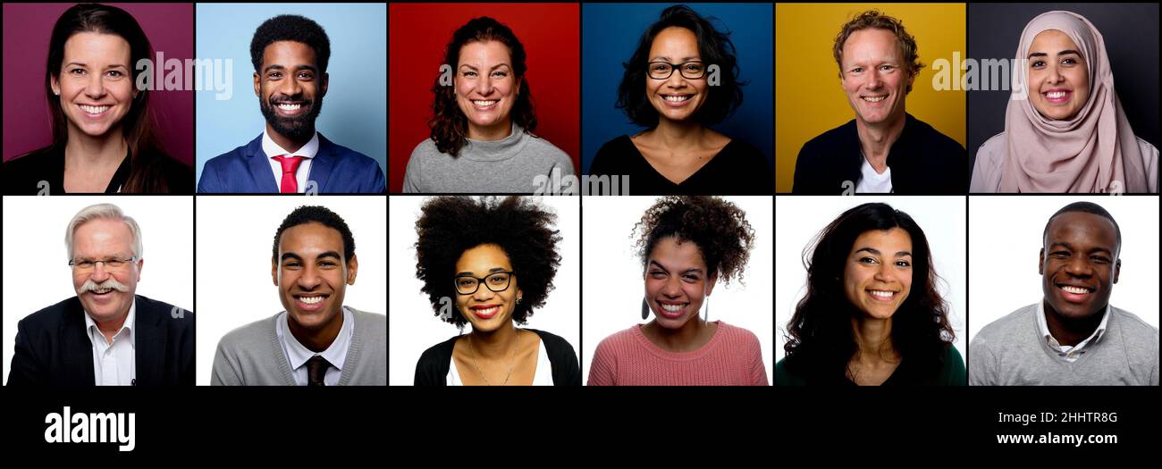 Group of beautiful people in a collage Stock Photo - Alamy