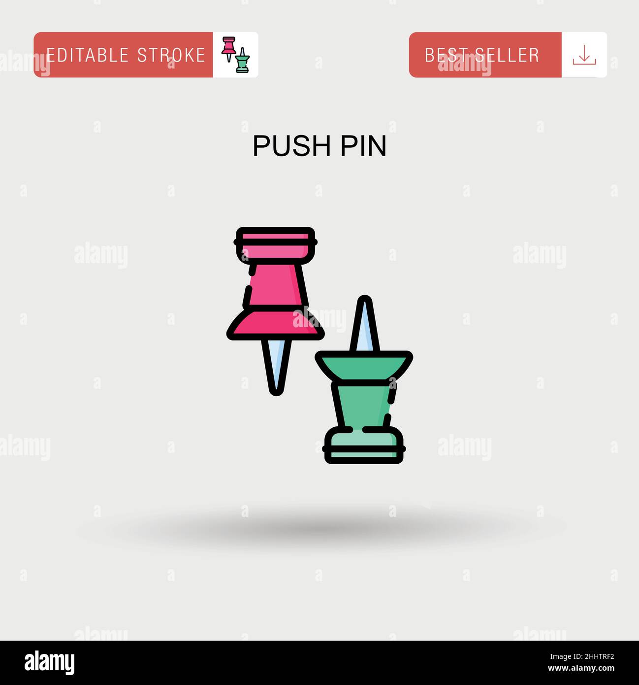 Push pin Simple vector icon Stock Vector Image & Art - Alamy