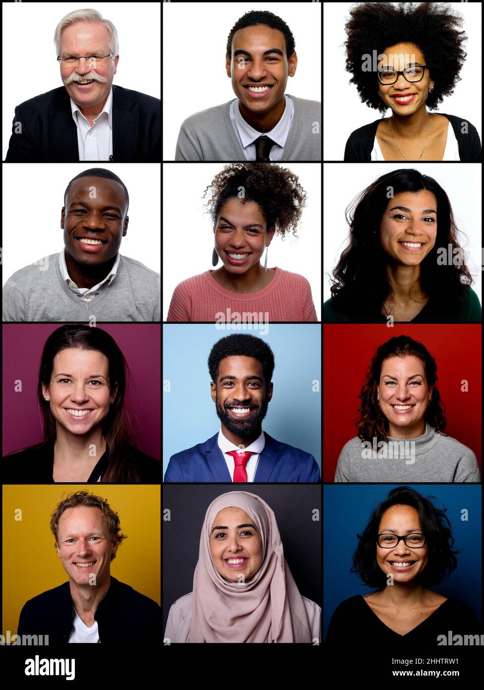 Group of beautiful people in a collage Stock Photo - Alamy