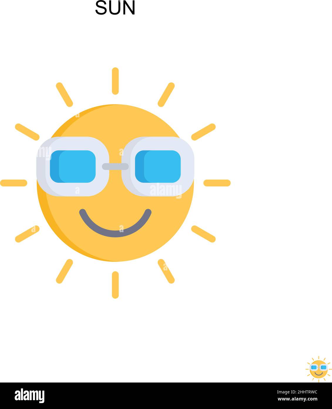 Sun Simple vector icon.Perfect color modern pictogram on editable ...