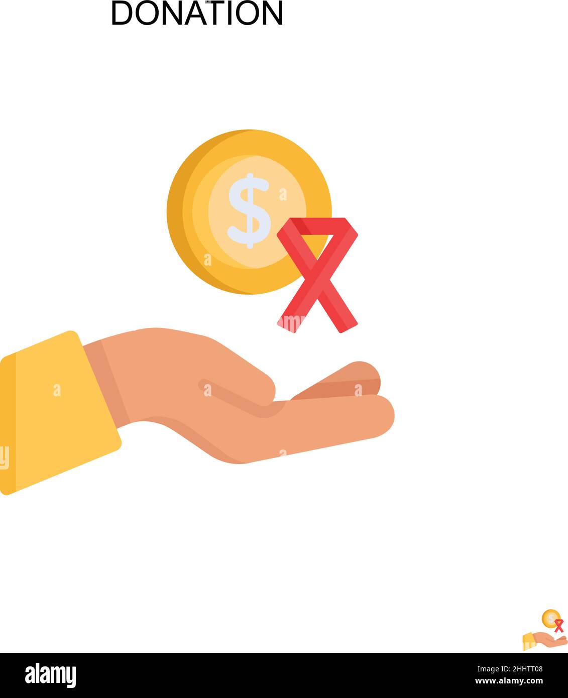 Donation Simple vector icon.Perfect color modern pictogram on editable ...