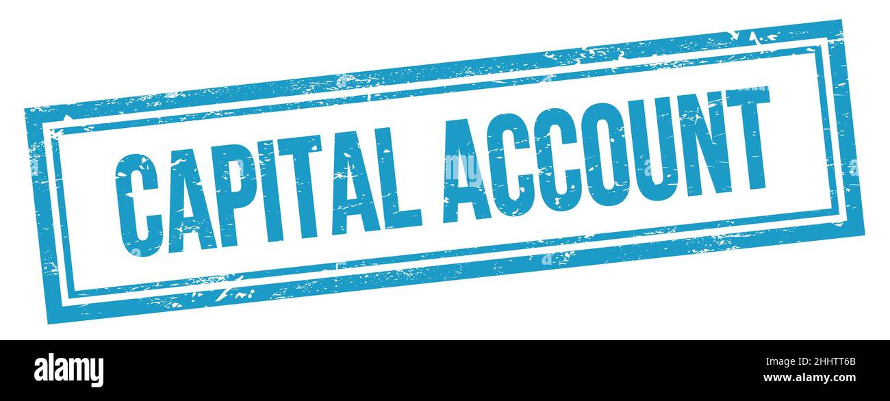 CAPITAL ACCOUNT text on blue grungy vintage rectangle stamp Stock Photo ...
