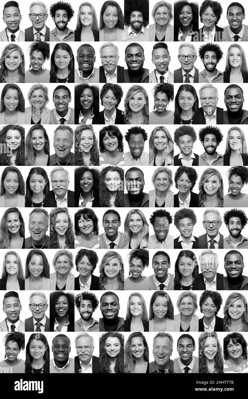 Group of beautiful people in a collage Stock Photo - Alamy