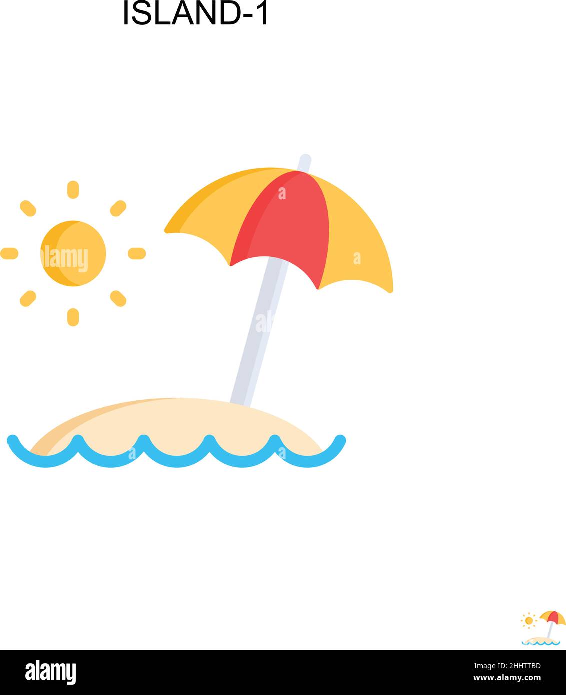 Island-1 Simple vector icon.Perfect color modern pictogram on editable ...