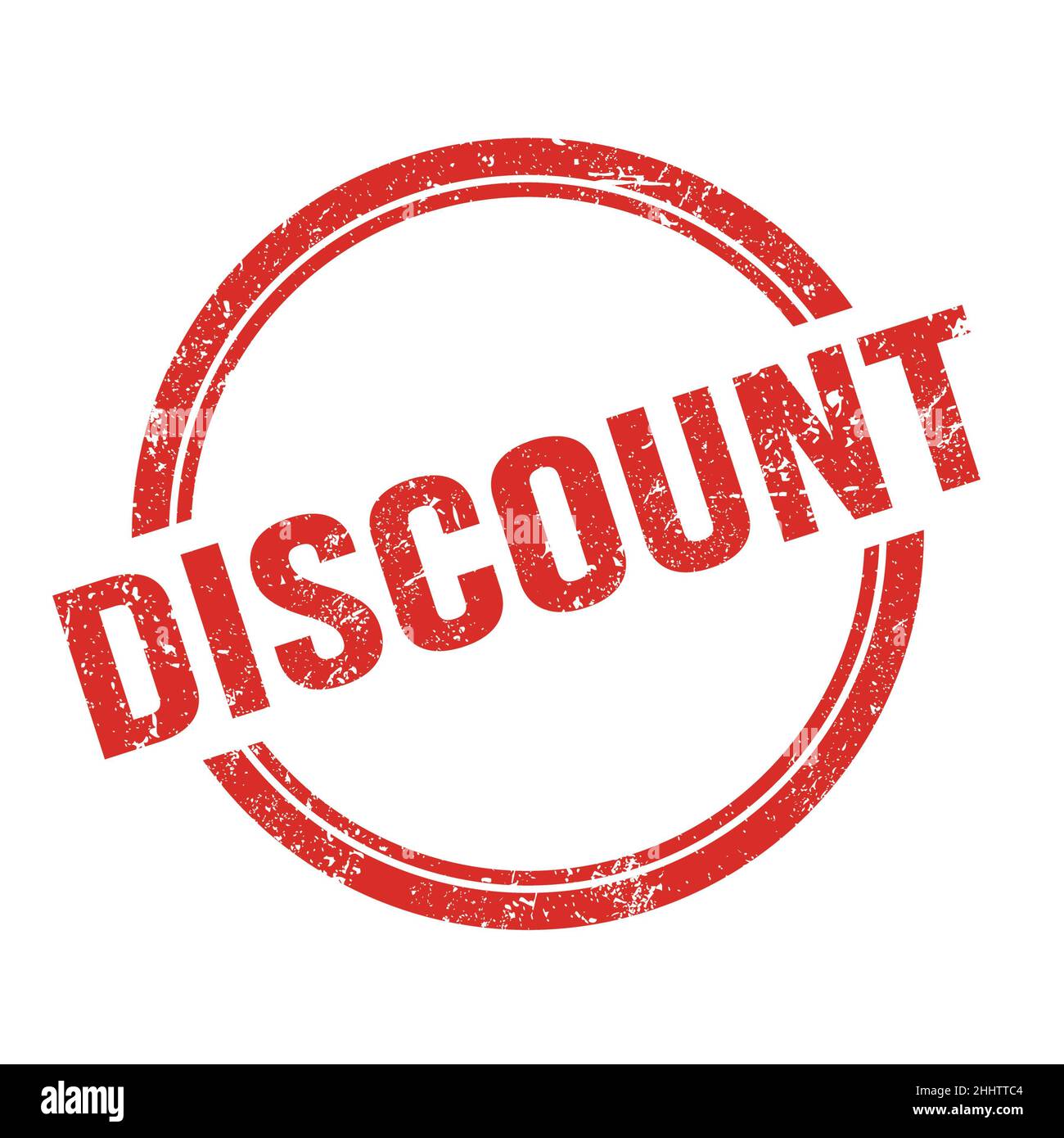 DISCOUNT text written on red grungy vintage round stamp Stock Photo - Alamy