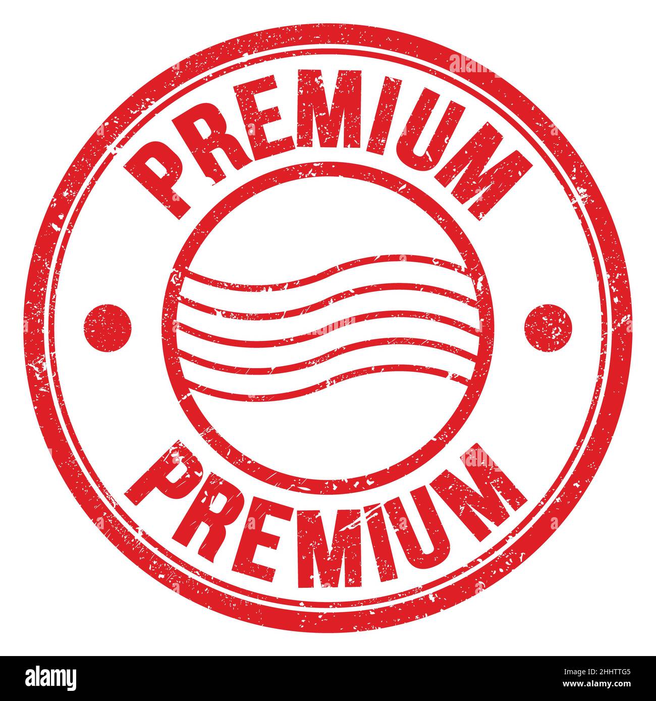 PREMIUM word written on red round postal stamp sign Stock Photo - Alamy