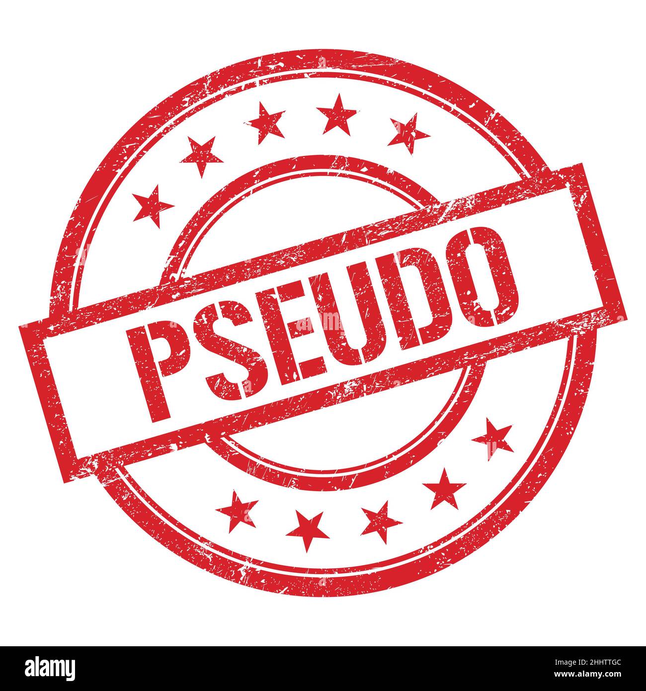 PSEUDO text written on red round vintage rubber stamp Stock Photo - Alamy