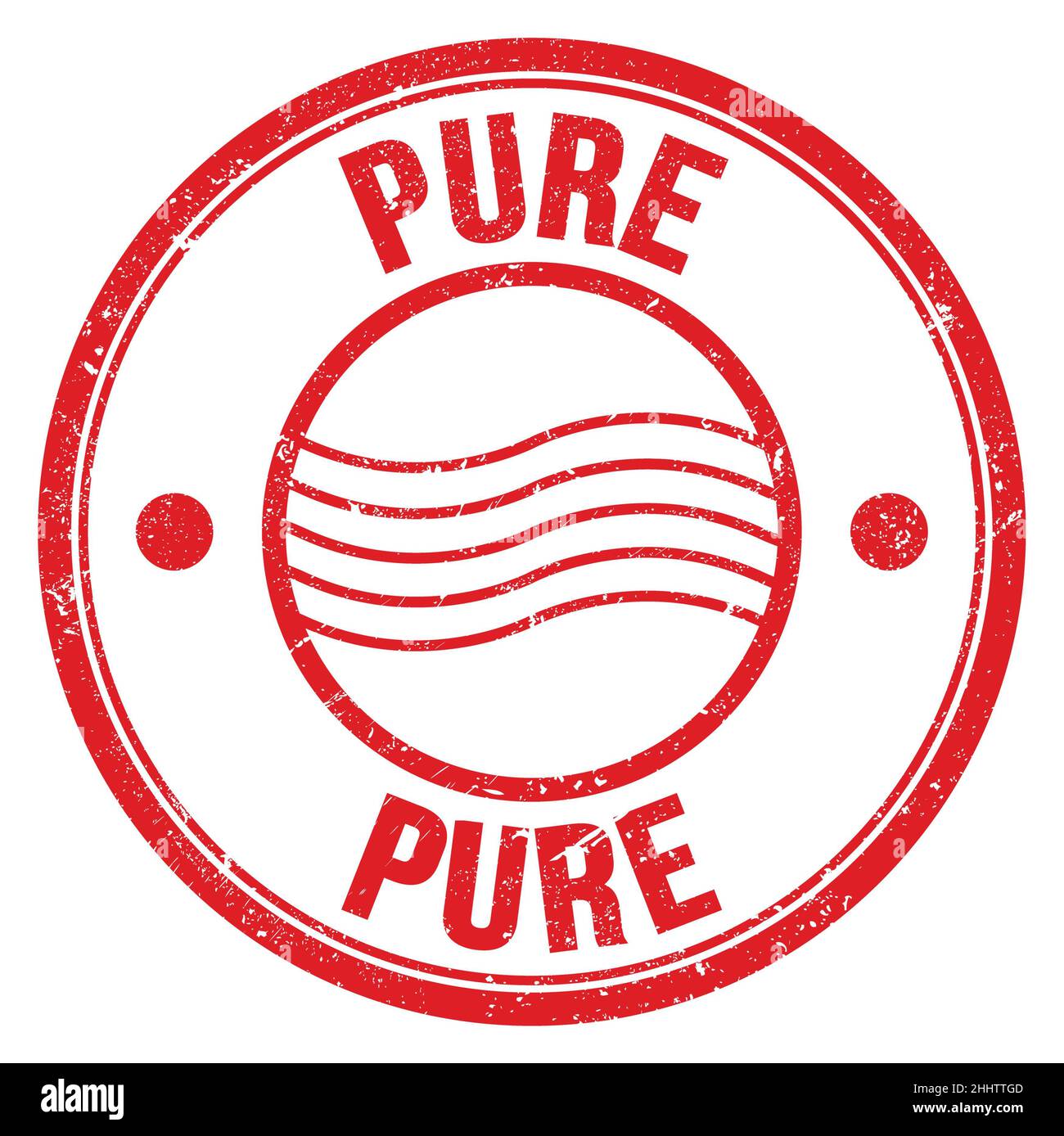 PURE word written on red round postal stamp sign Stock Photo - Alamy