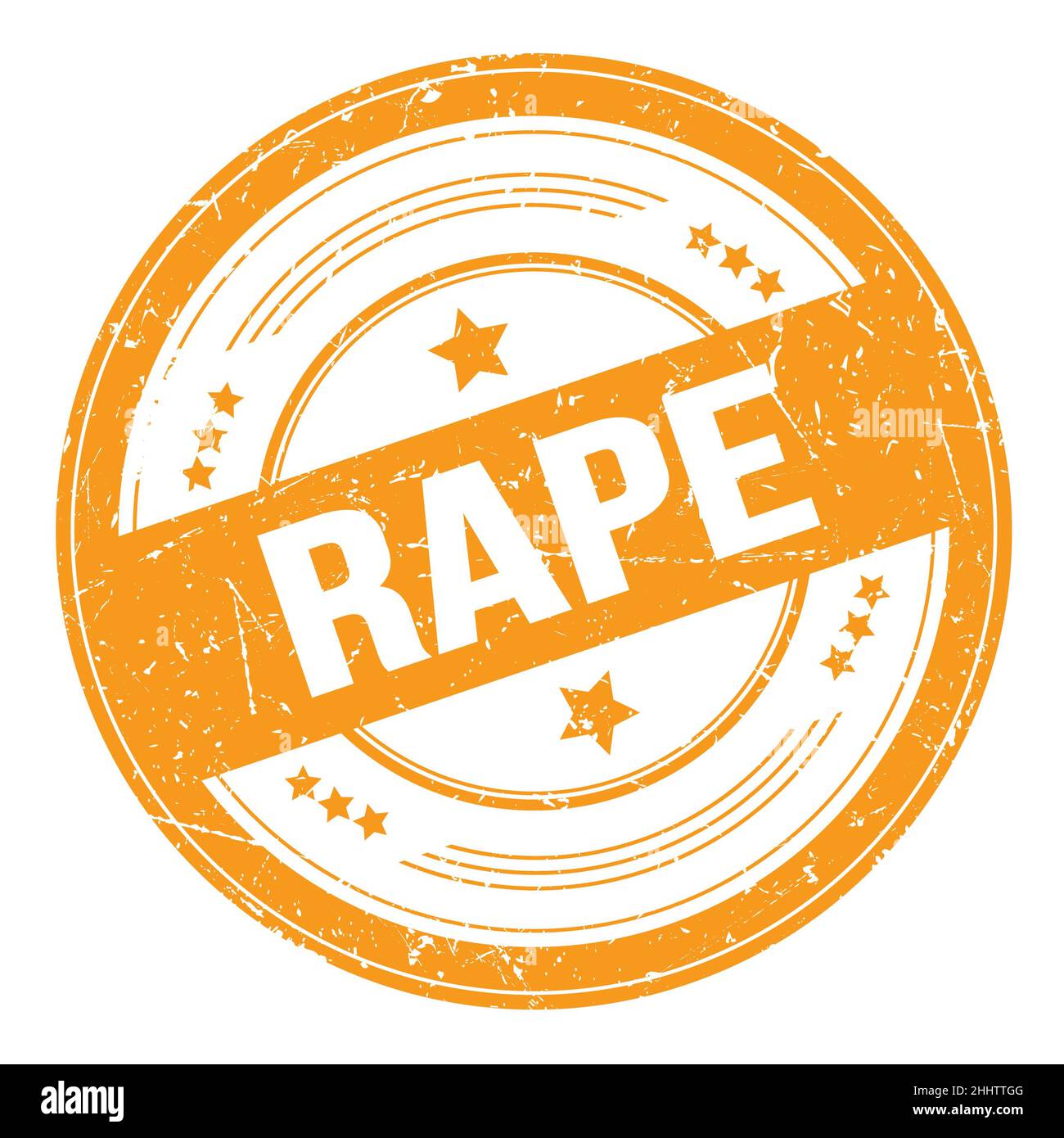 RAPE text on orange round grungy texture stamp Stock Photo - Alamy