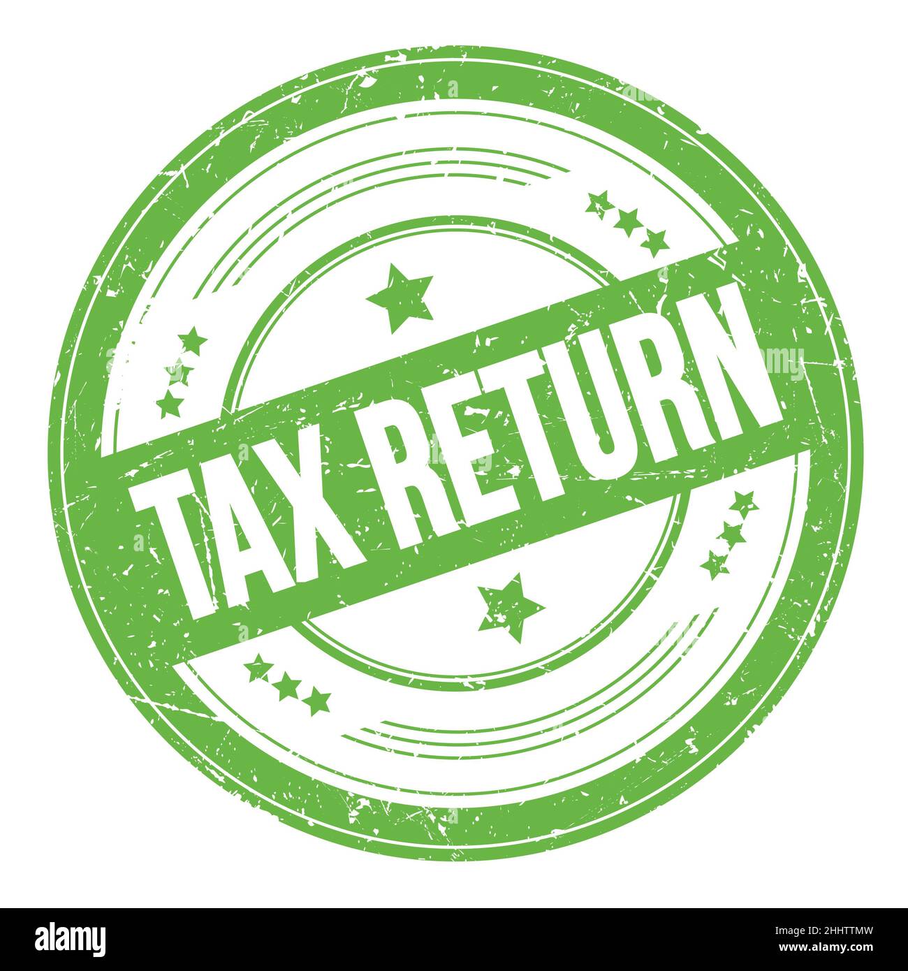 TAX RETURN text on green round grungy texture stamp Stock Photo - Alamy