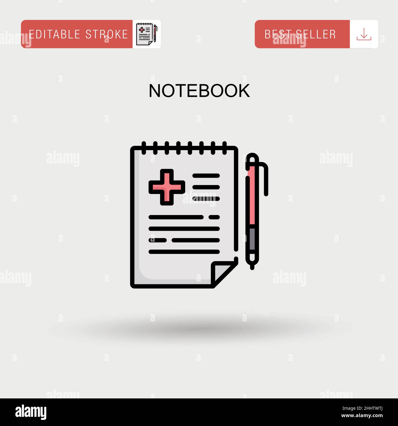 Notebook Simple vector icon Stock Vector Image & Art - Alamy