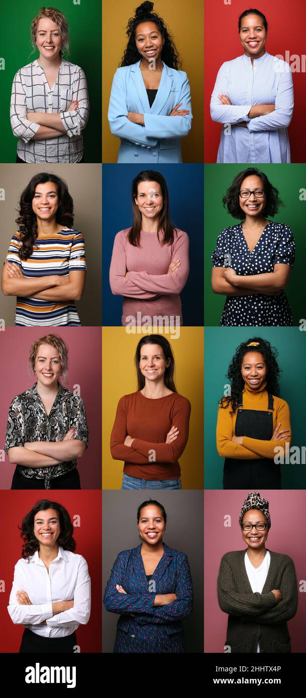 Group of people in a collage Stock Photo - Alamy