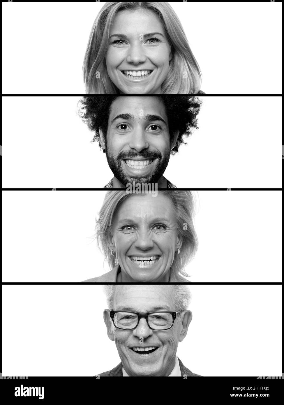 Group of people in a collage Stock Photo - Alamy