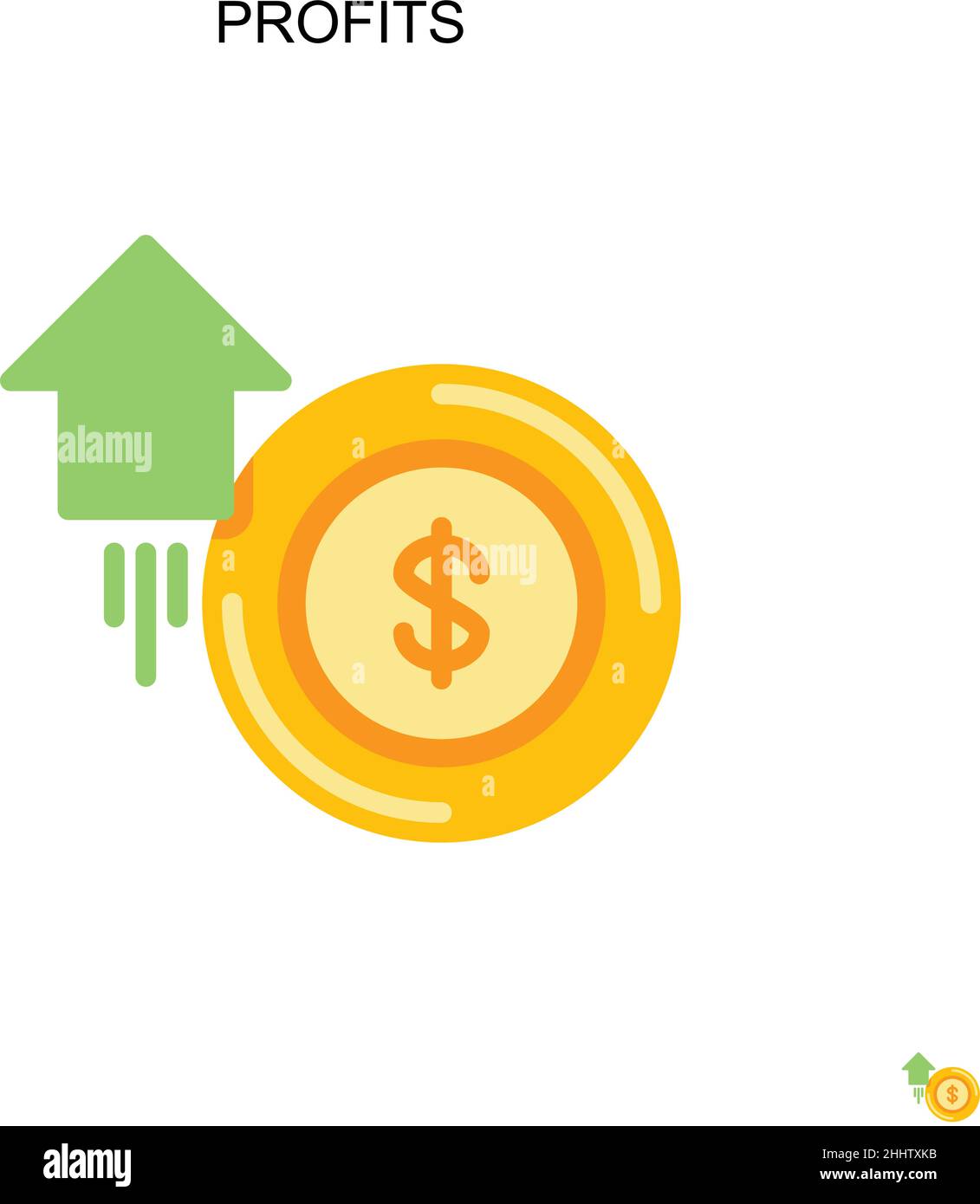 Profits Simple vector icon.Perfect color modern pictogram on editable ...