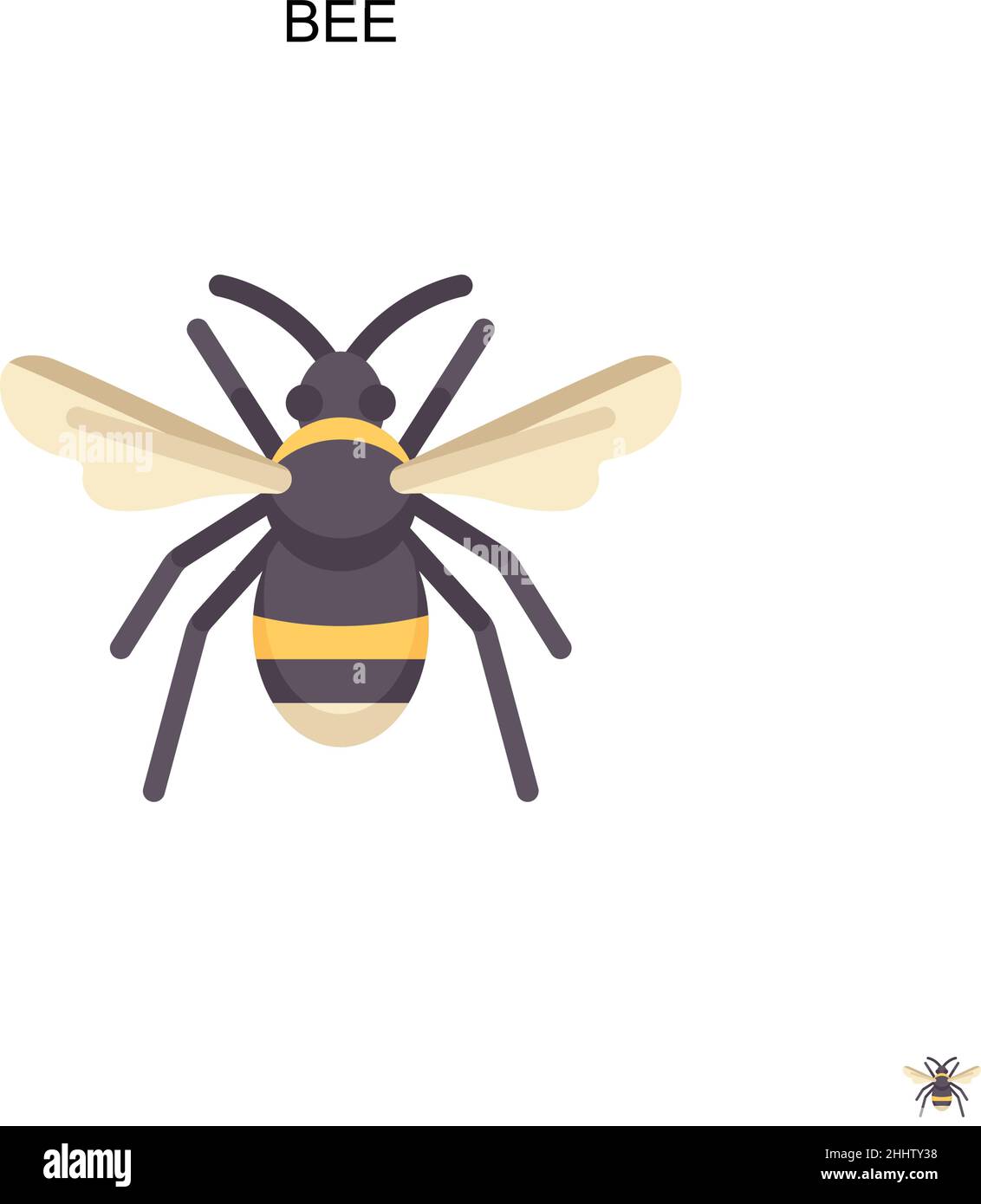 Bee Simple vector icon.Perfect color modern pictogram on editable ...