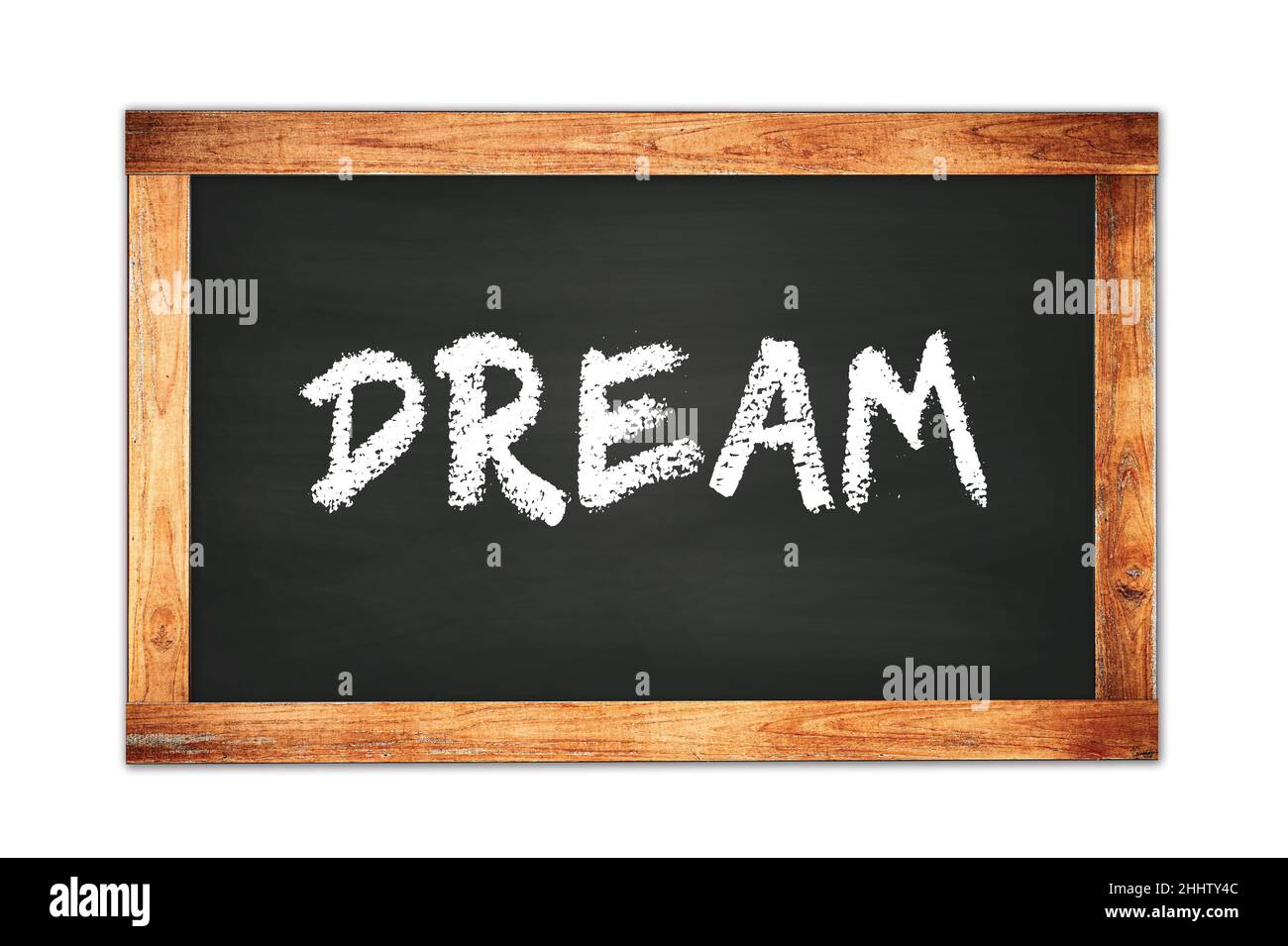 DREAM text written on black wooden frame school blackboard Stock Photo ...