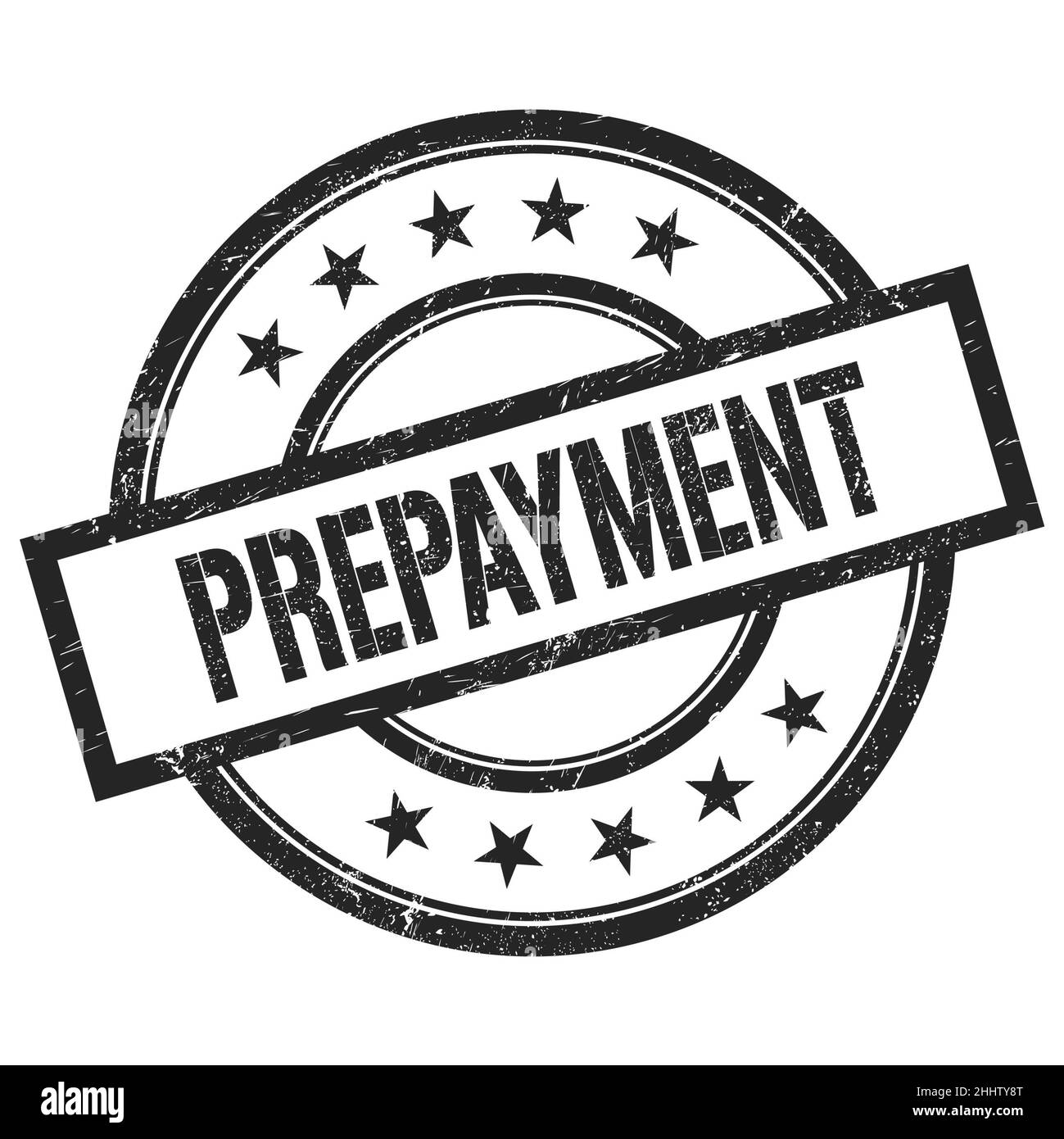 PREPAYMENT text written on black round vintage rubber stamp Stock Photo ...