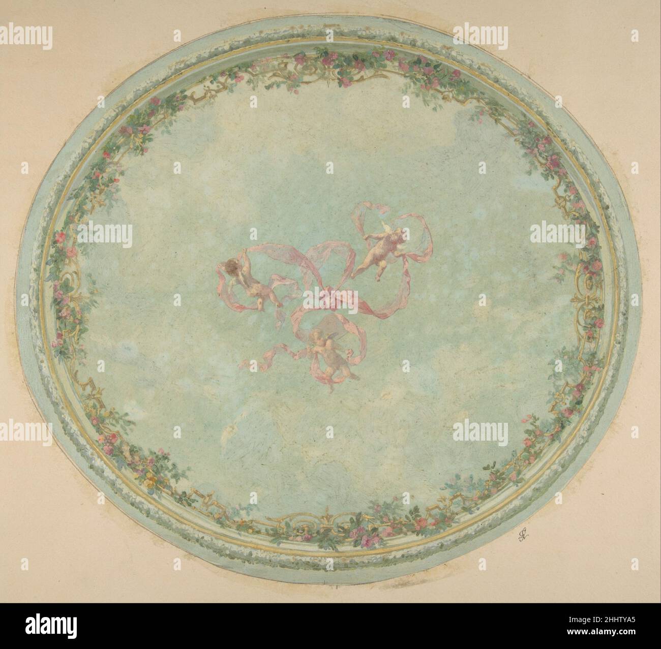 Ceiling Design for the Pless Chateau, Silesia second half 19th century ...