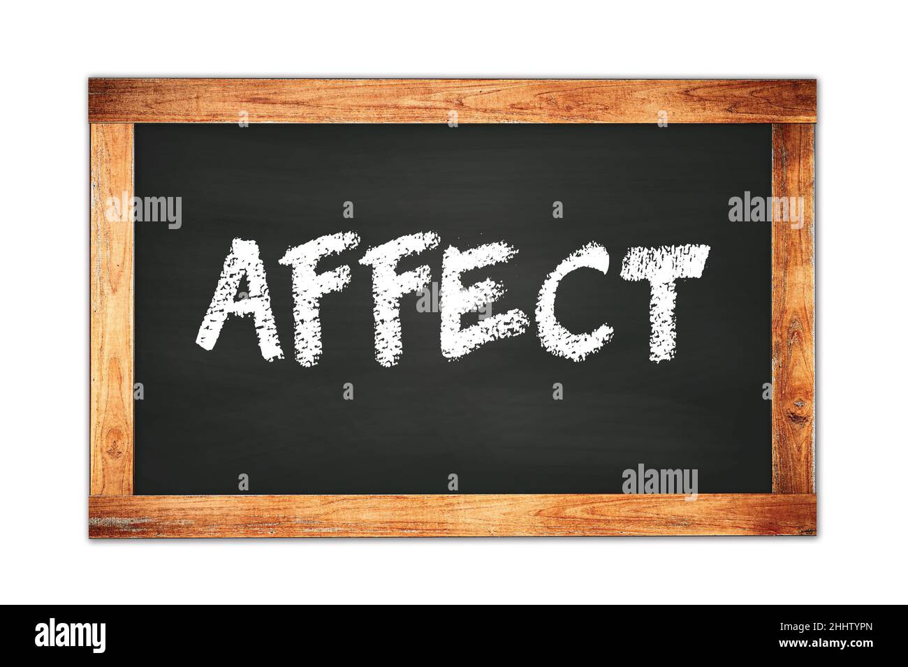 AFFECT text written on black wooden frame school blackboard Stock Photo ...