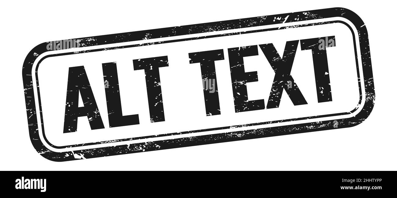 ALT TEXT text on black grungy vintage rectangle stamp Stock Photo - Alamy