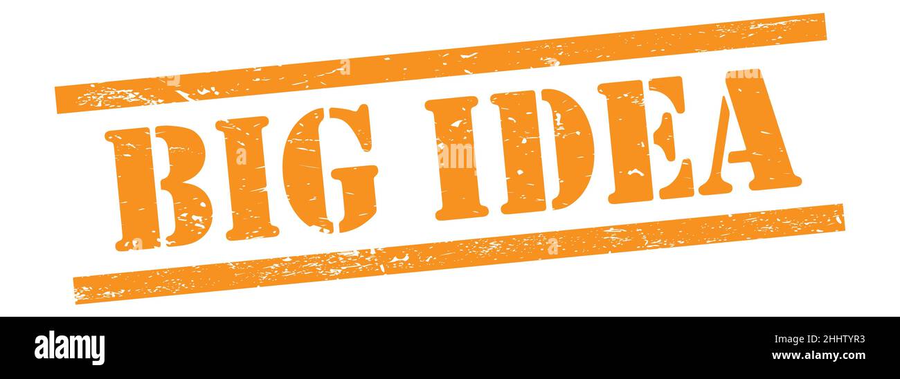 BIG IDEA text on orange grungy vintage rubber stamp Stock Photo - Alamy
