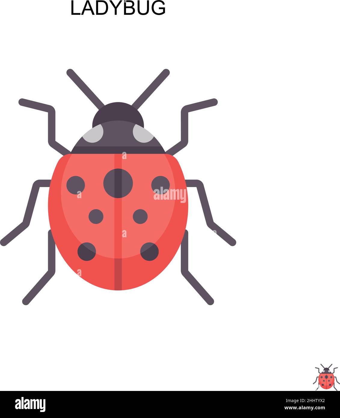 Ladybug Simple vector icon.Perfect color modern pictogram on editable ...