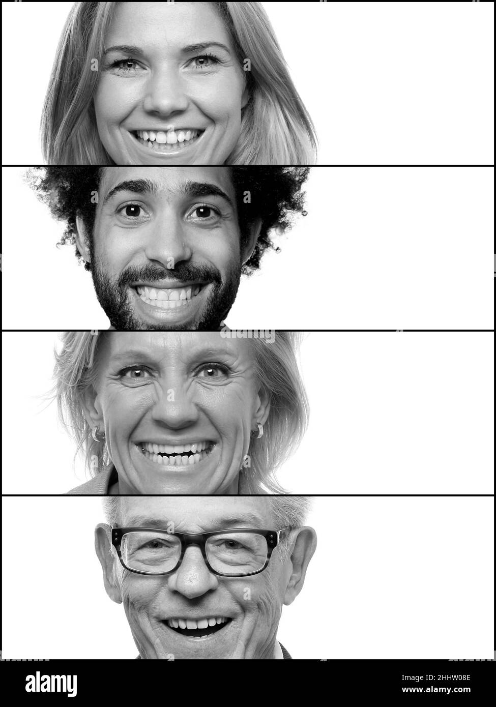 Group of people in a collage Stock Photo - Alamy